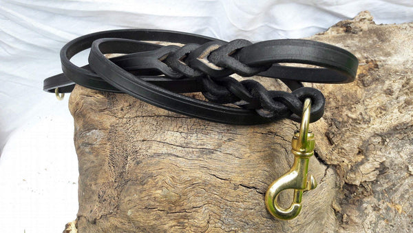 Braided English Bridle Leather Lead – The Traditional Leather Lead Company